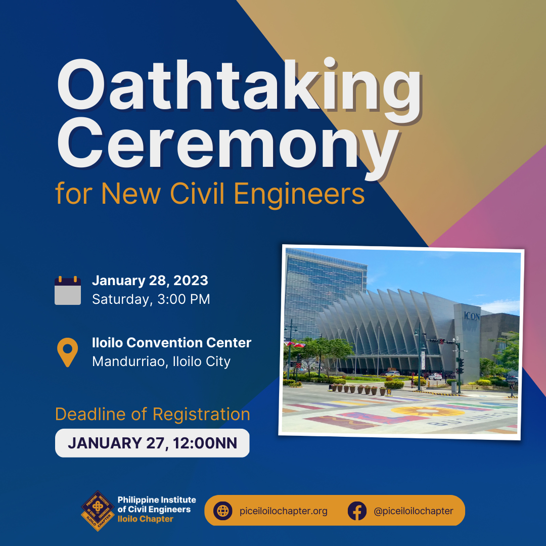 PICE Iloilo Chapter to host oathtaking for new civil engineers – PICE ...